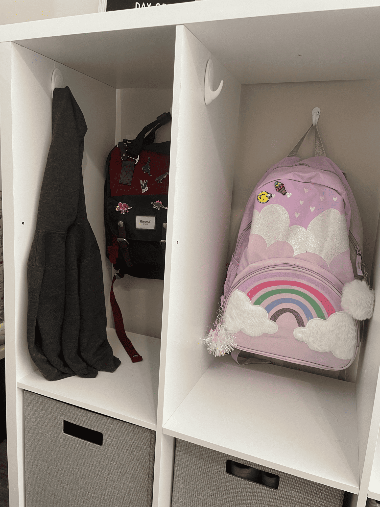 Easy DIY Backpack Storage and Organization Using a Cube Organizer ...