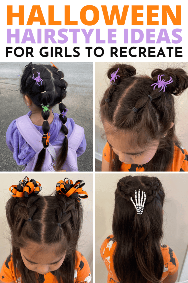 Easy Spooky Halloween Hairstyles For Girls! - School Run Messy Bun